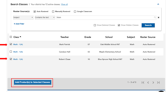 Bulk Add Classes to Products (District Admins Only)