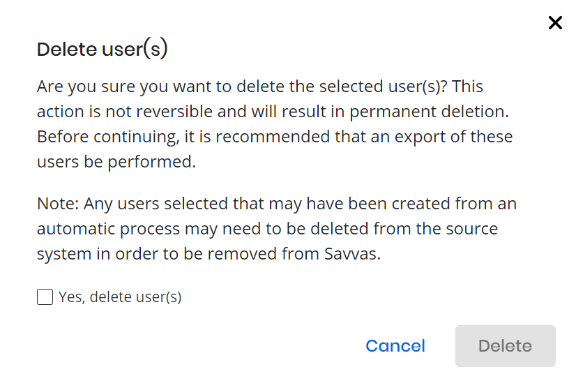 Create, Delete, and Suspend Users