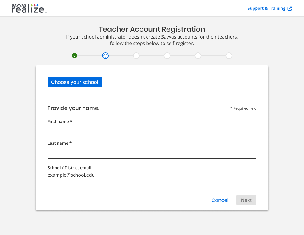 Teacher Steps for Self-Registration with High Administrator Support